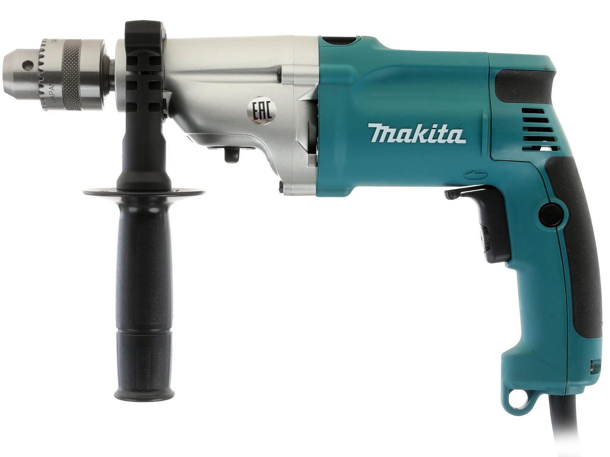 Дрель ударная Makita HP2050, голубой/серый/черный, мощность 720 Вт