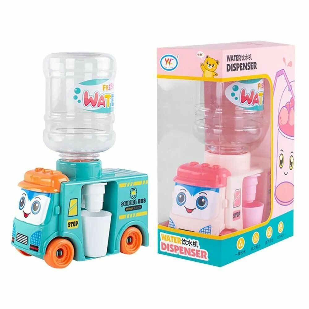 Кулер для воды Детский игровой набор "Веселый автобус-кулер", мини питьевой фонтанчик с подачей воды