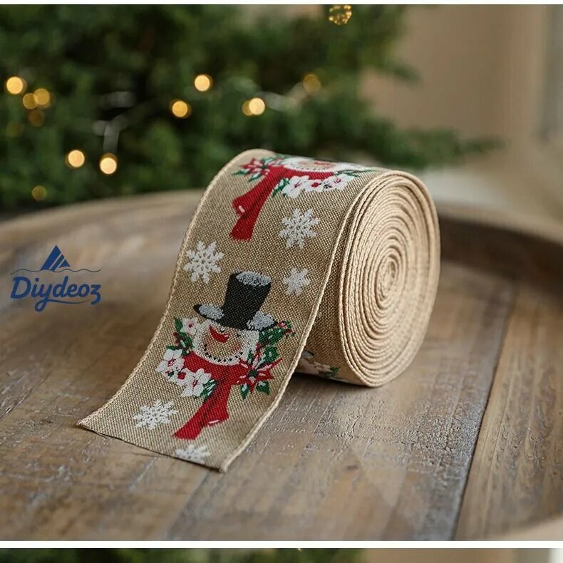 Ленты из льняной ткани для рождественских вечеринок для украшения гирлянд и подарочных коробок, аксессуары для оформления интерьера для создания праздничной атмосферы