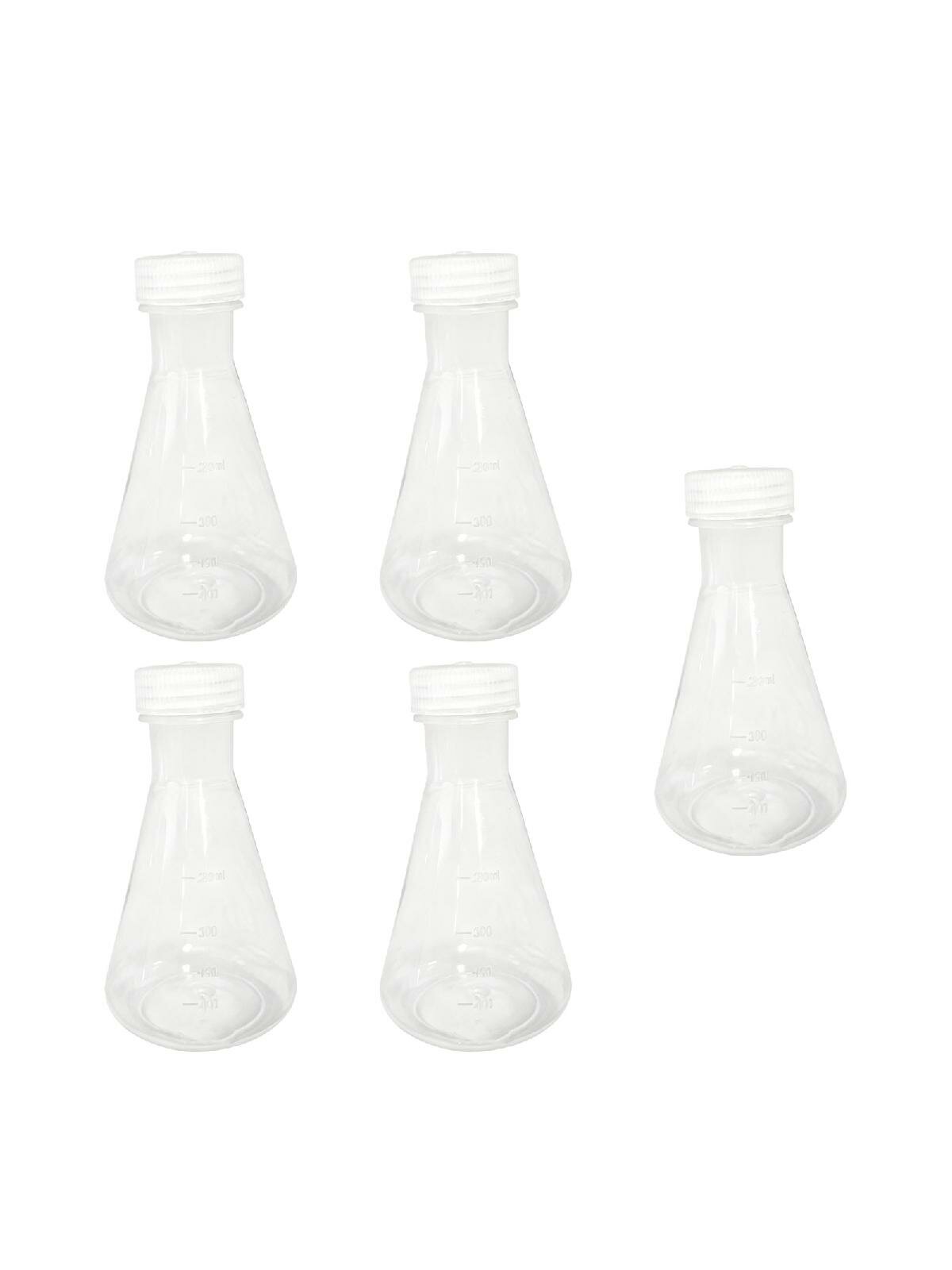5 шт прозрачные пластиковые мерные колбы треугольной формы Лаборатория колбы с крышкой