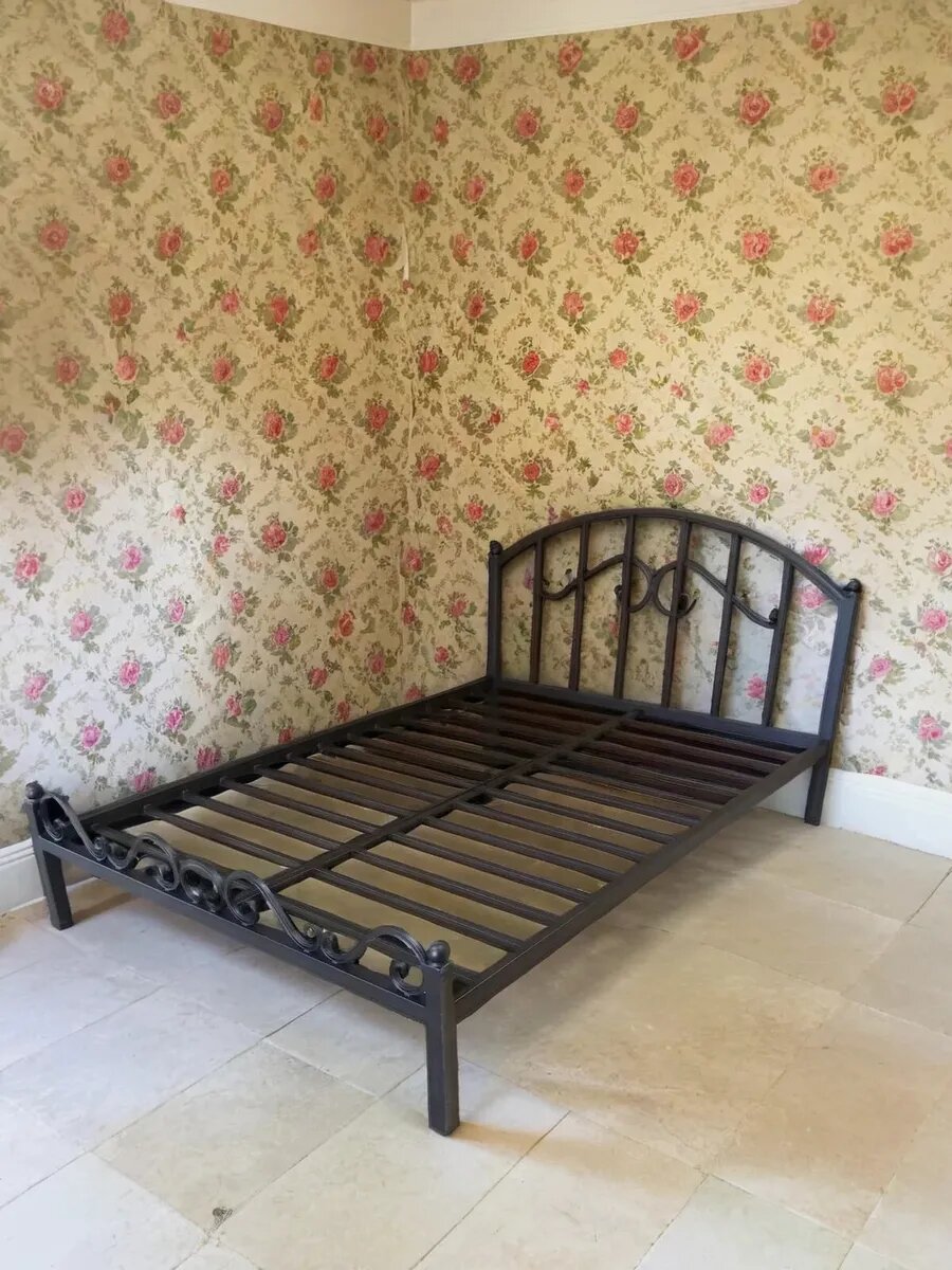 Кровать Loft Mebel "Ариэль-2", металлическая, черный муар, 200x200