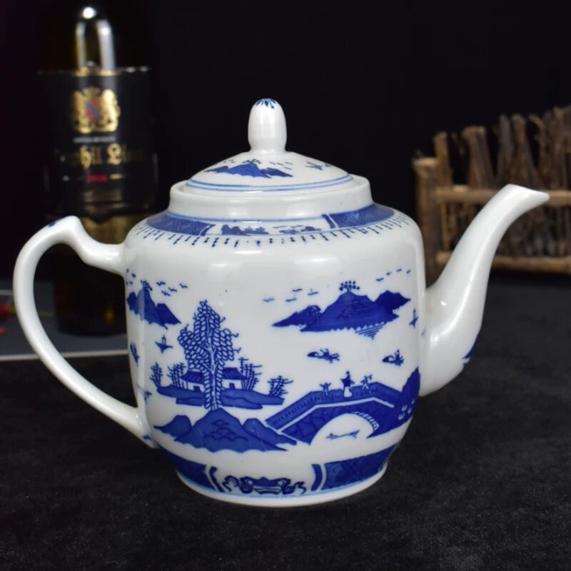 Чайник из сине-белого фарфора Цзиндэчжэнь, керамический заварочный чайник, большой емкости, для дома, для холодной