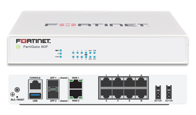 Межсетевой экран FORTINET FortiGate FG-80F-POE 8xGE PoE, 2xRJ45/SFP shared media WAN ports.