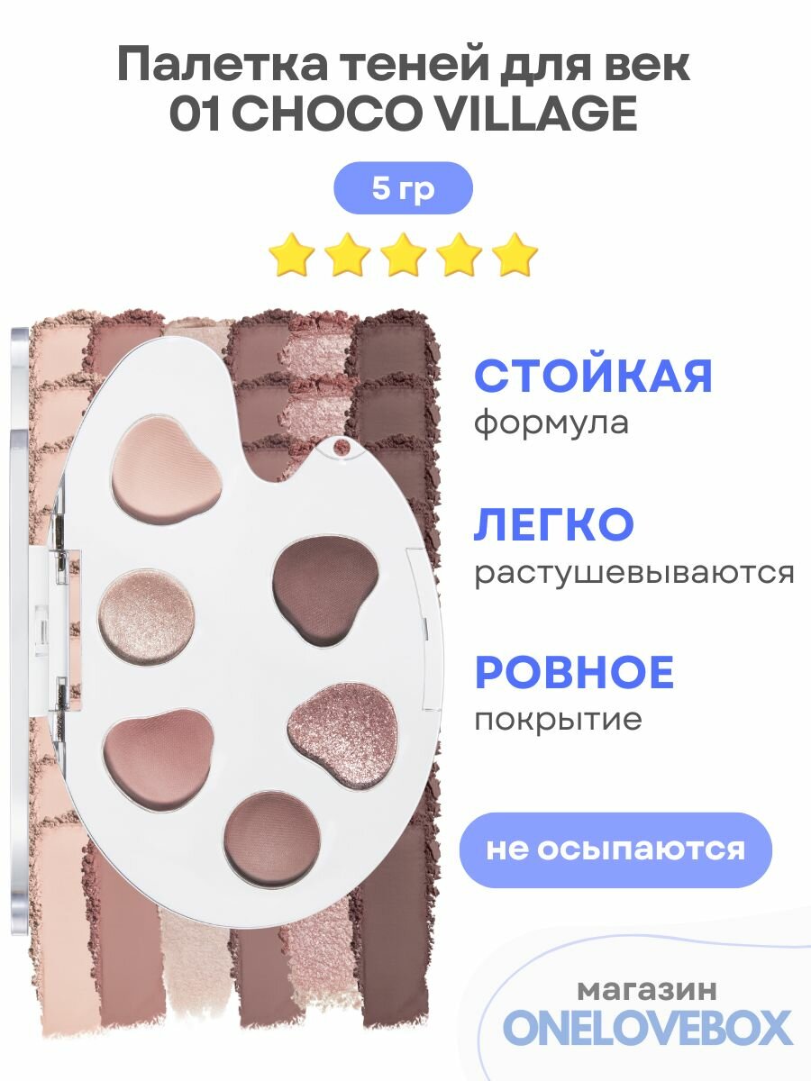 BBIA Last Eye Palette 01 CHOCO VILLAGE - Палетка теней для век (5 гр)