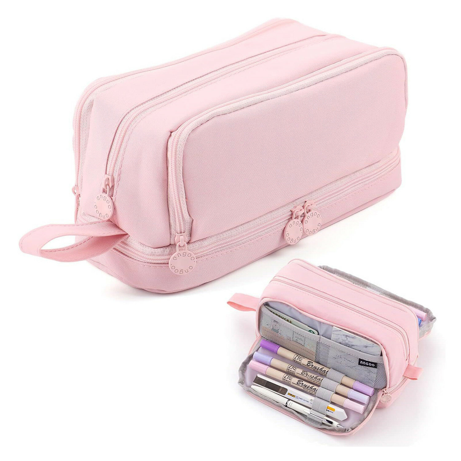 Чехол для карандашей, большой объем с 4 отделениями, с несколькими слотами, для хранения канцелярии в школе и офисе, 23.5 x 5 x 9.5 см, 0.32 кг, 1 шт