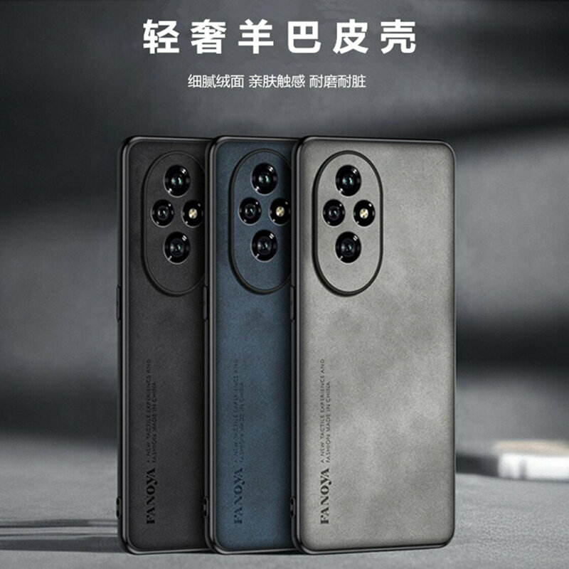 Чехол для Honor 100 Pro - Графитовый черный, Анти-отпечатки, Премиум овчина