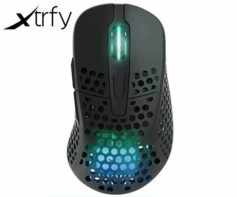 Xtrfy Игровая мышь беспроводная Xtrfy M4 Беспроводная игровая мышь RGB (Сменная крышка), черный, прозрачный