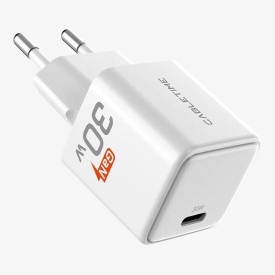 Сетевое зарядное устройство Cabletime 30Вт, USB-C, белый