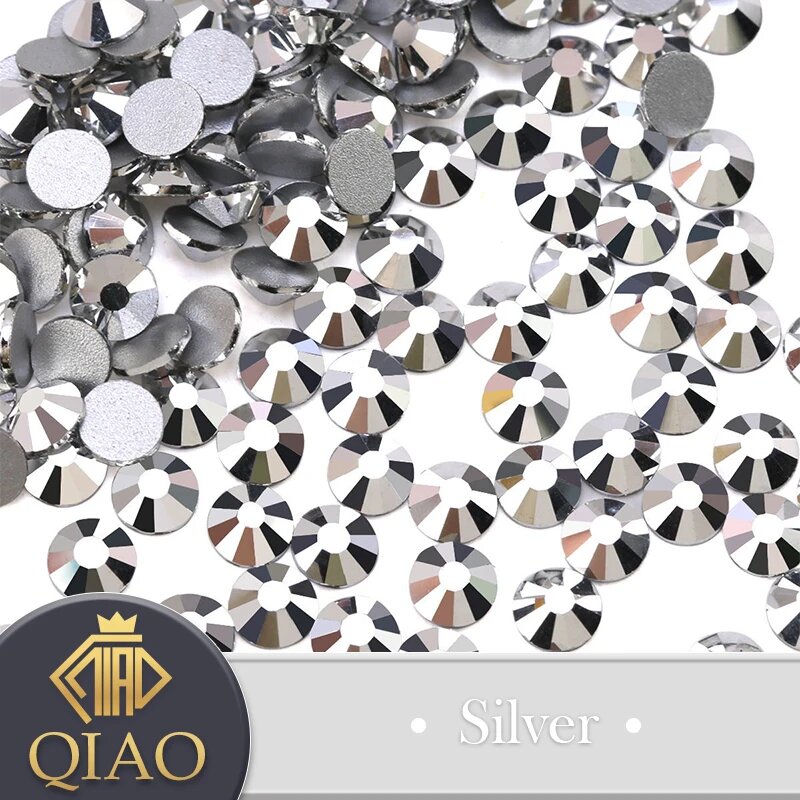 QIAO хрустальные стразы SS6-SS30 для декора SS16 - 1440pcs, Серебряный, Silver