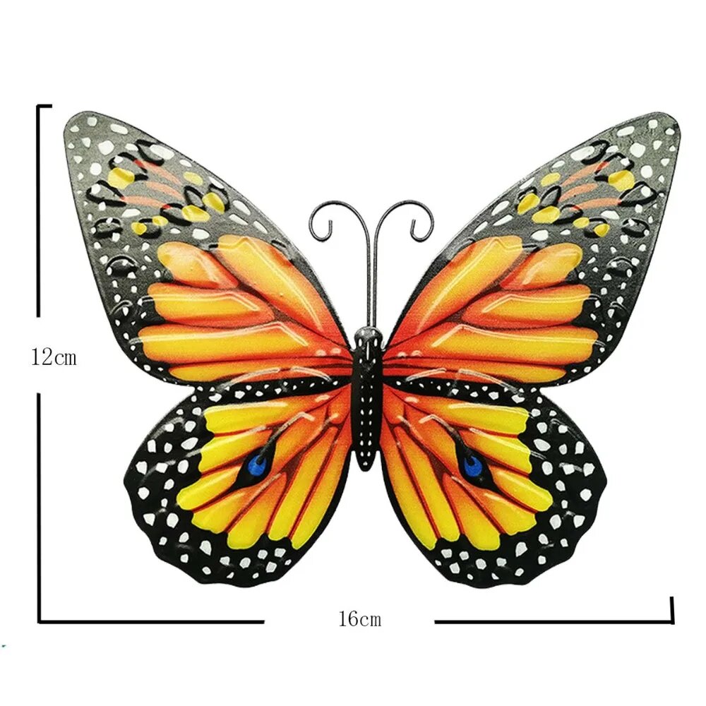 Металлическая бабочка для сада Yellow