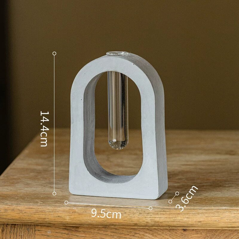 Ваза-пробирка из массива дерева и прозрачного стекла для гидропоники, креативный гидропонный сосуд для цветов,