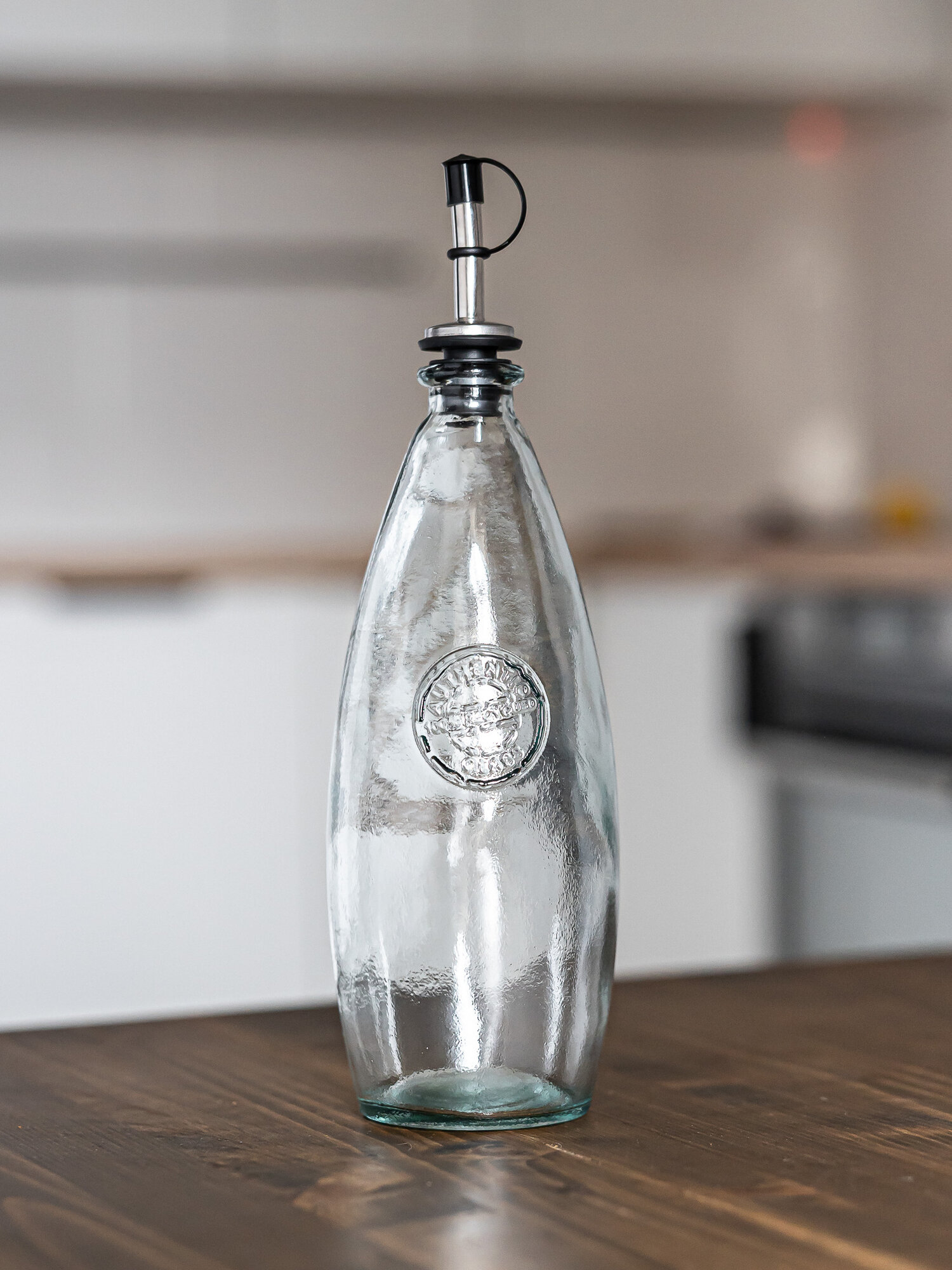 Стеклянная прозрачная бутылка с дозатором для растительного масла и уксуса San Miguel, 660 мл