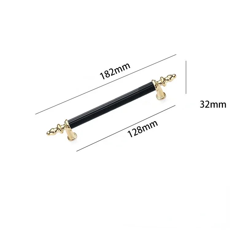 Ручка для шкафа Black and Gold 128mm