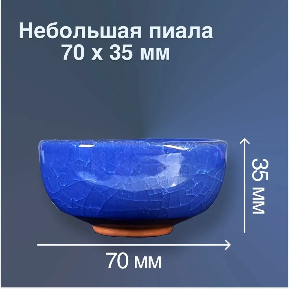 Пиала Колотый лед с рыбкой на дне синий, 1 шт