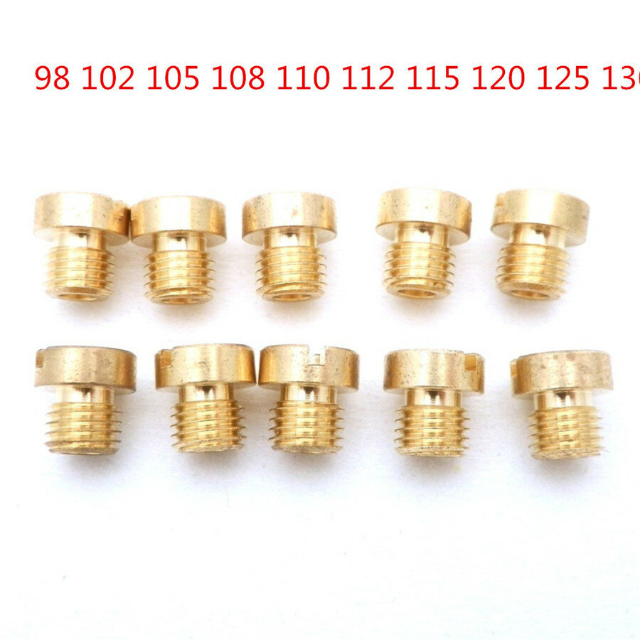 10 шт. Набор основных жиклеров карбюратора для мотоцикла 98 102 105 108 110 112 115 120 125 130