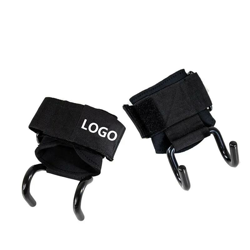 Крючки для подтягиваний Booster Hook Grip Auxiliary Weight Lifting Lead Horizontal Bar Body Up Strength Training Hard Pull Dumbbell Wristband (Черные двойные крючки)