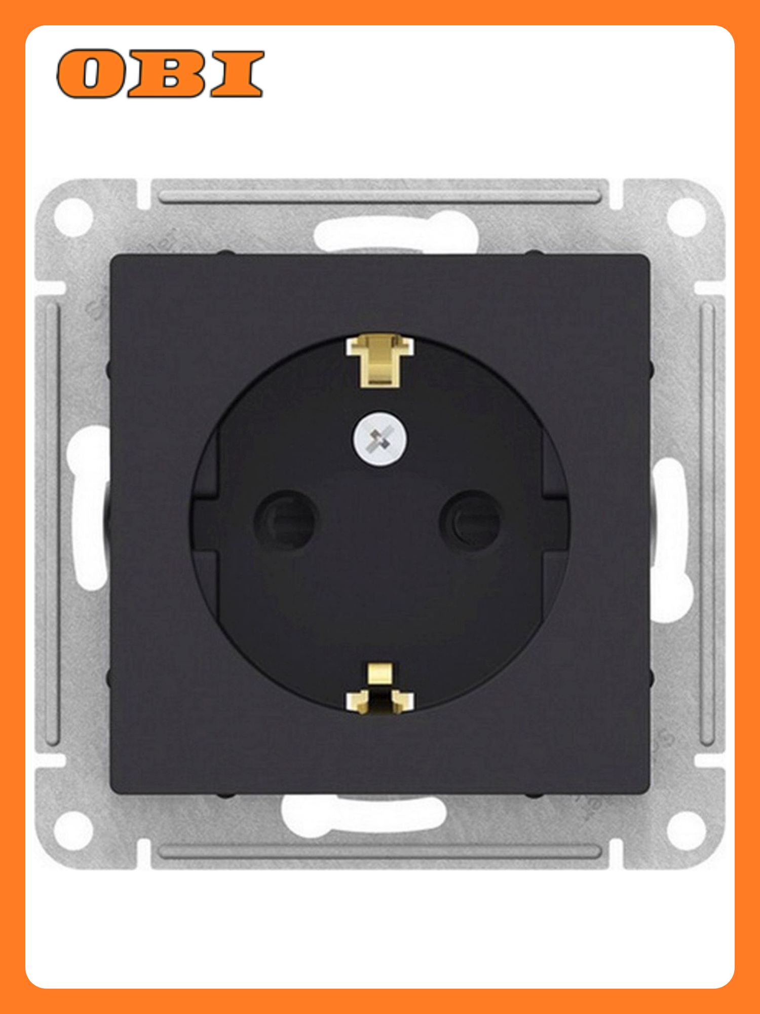 Розетка Schneider Electric AtlasDesign ATN001045, черная, геометричный дизайн