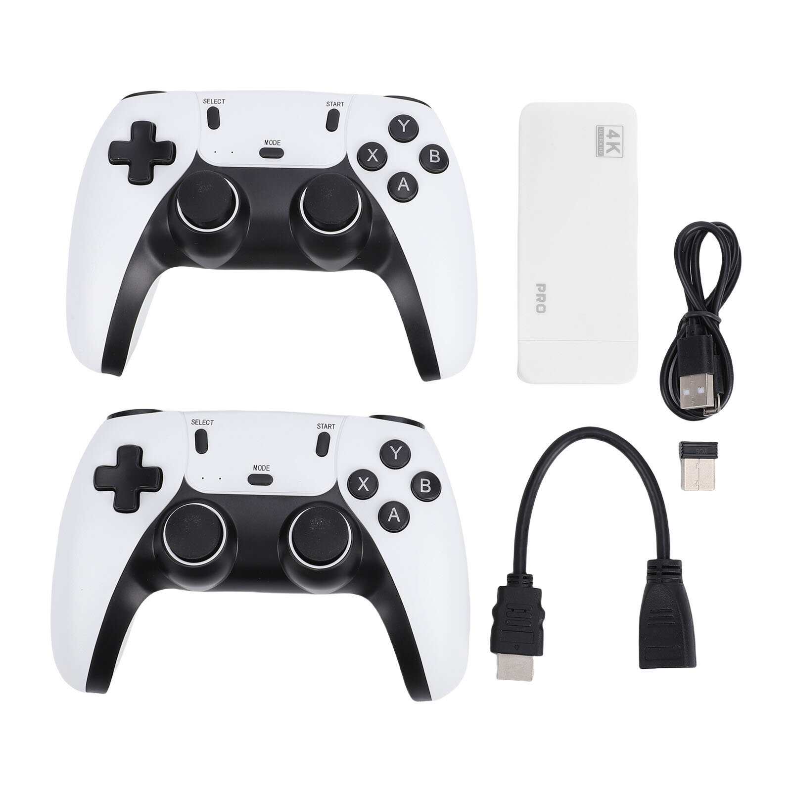 Wireless Game Console Dual Wireless Controllers Over 12000 Games Support 4K Output Retro Gaming Console Stick for TV Project Display 64G