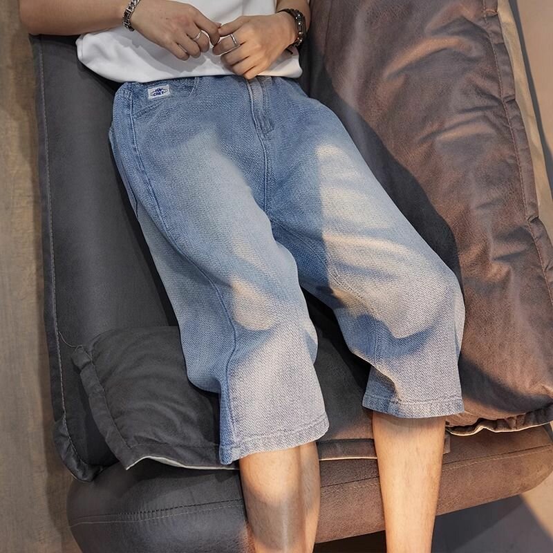 MON Мужские Джинсы Лето Мода Кроп Кэжуал Деним, Размер_2XL