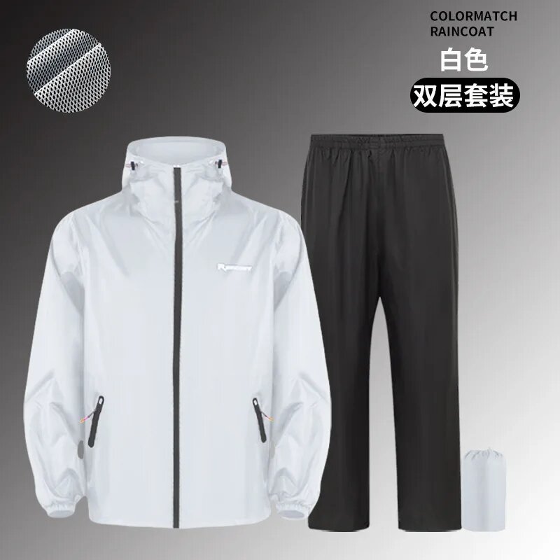 Легкий летний водонепроницаемый плащ 4XL, White