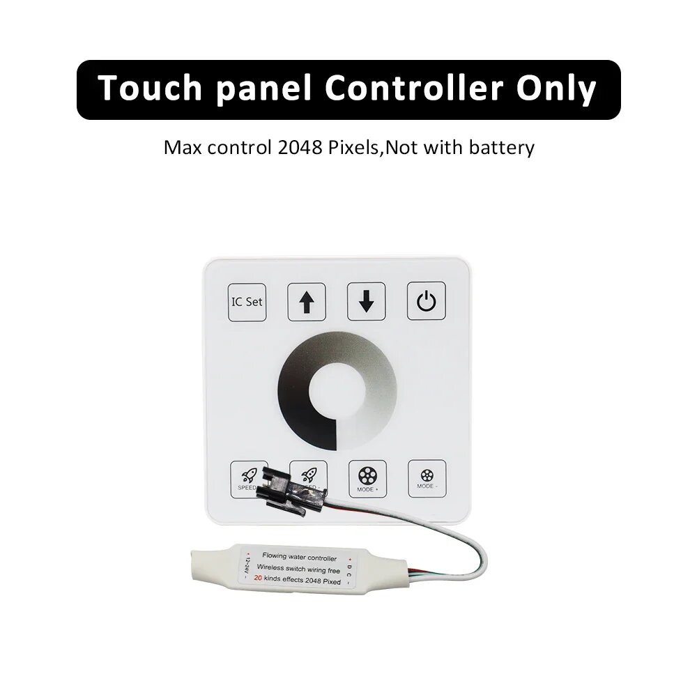 Touch panel контроллер для LED ленты WS2811, 2048 пикселей