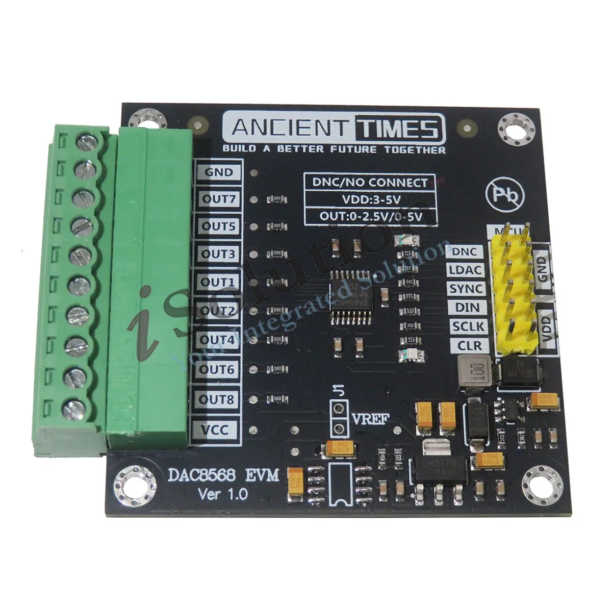 Модуль DAC8568 16-битный модуль ЦАП 8-канальный высокоточный цифро-аналоговый преобразователь 0-5 В DAC8568C