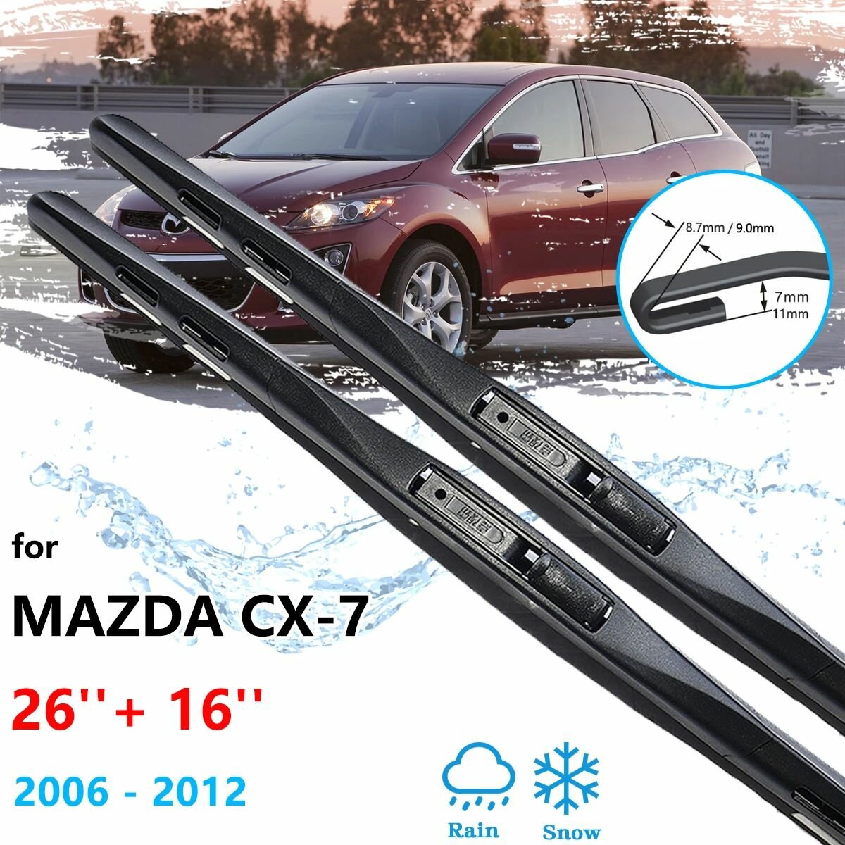 Передняя задняя щетка стеклоочистителя для Mazda CX-7 CX 7 CX7 ER 2006 2012