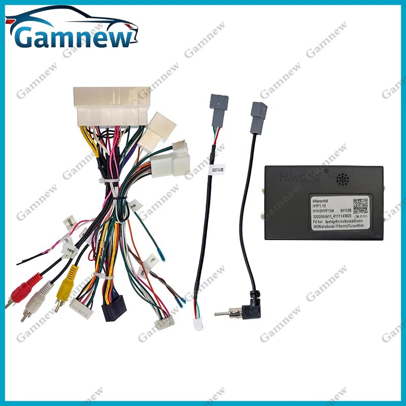 Автомобильный 16-контактный адаптер жгута проводов Canbus Box декодер Android кабель питания для Hyundai Santa Fe Sonata Solaris Tucson Kia Cerato