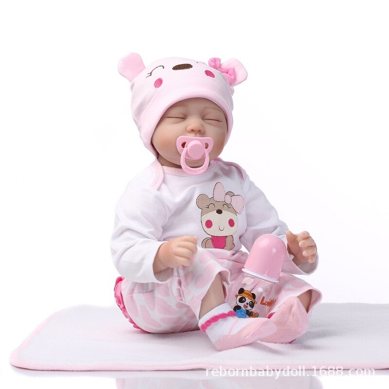 22-дюймовая реалистичная кукла-компаньон для имитации роста младенца/ребенка с закрытыми глазами, очаровательная кукла-ребенок для перерождения.