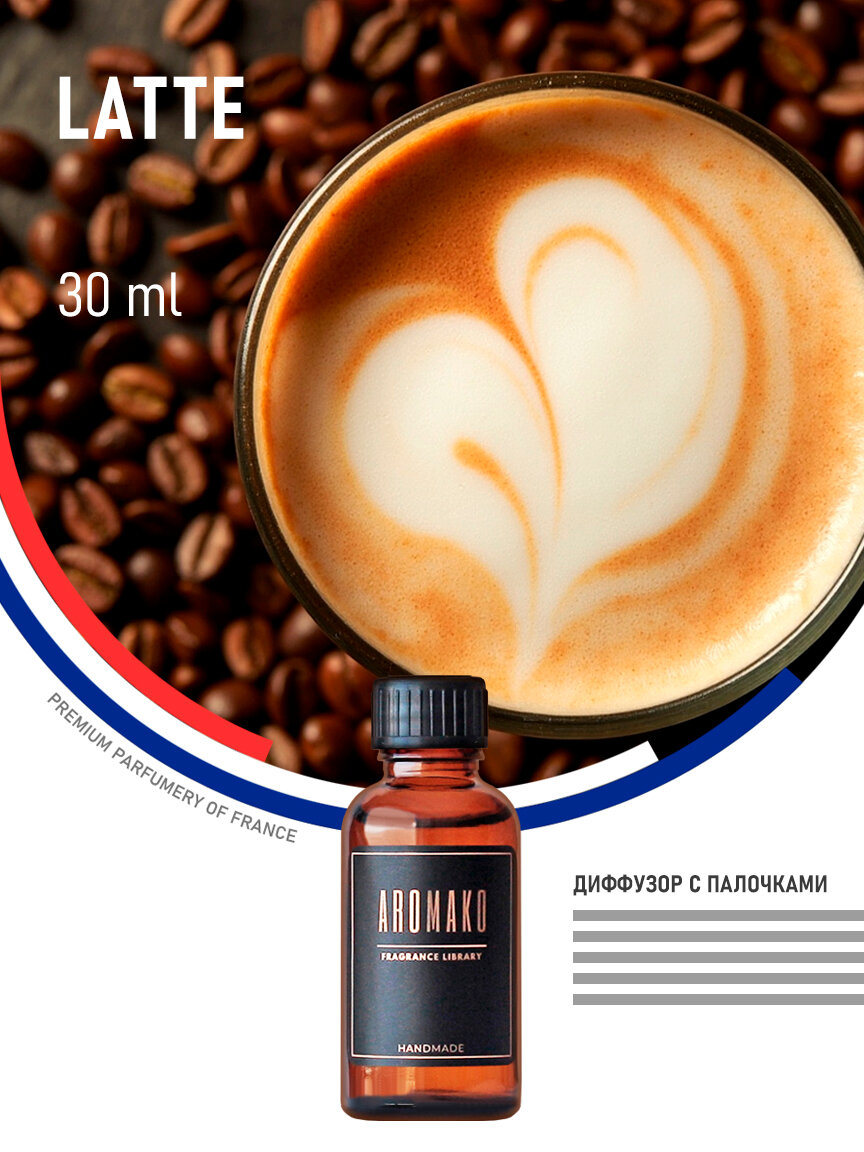 Ароматизатор AromaKo "Латте", для дома, аромат молока, натуральный, 30 мл