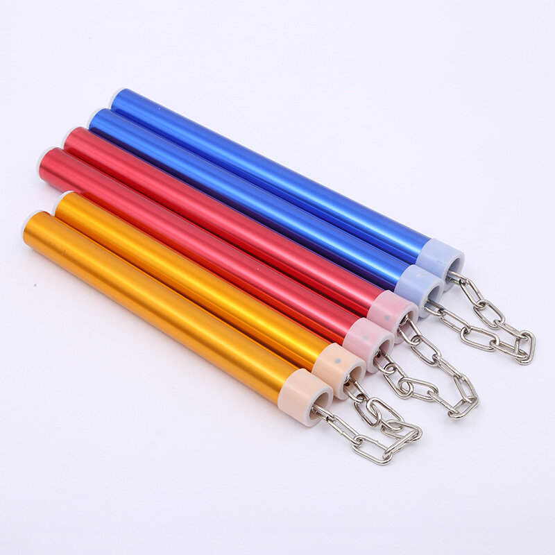 Оптовая продажа нунчаков из алюминиевого сплава с лентами, нунчаки из алюминиевого сплава для детских тренировок, нунчаки для выступлений.