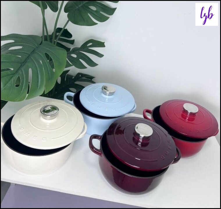 Кастрюля Smeg, чугун, антипригарное покрытие, для посудомойки