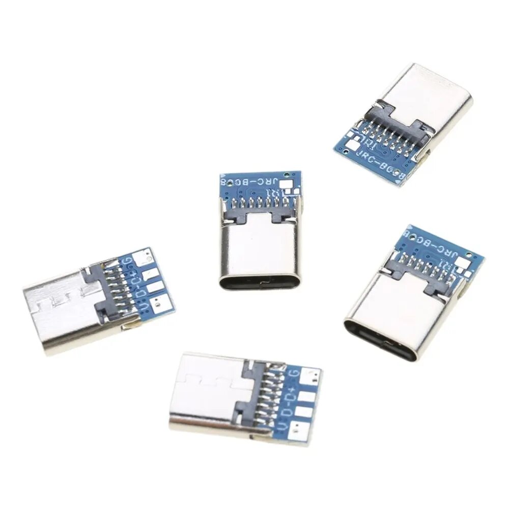 5 штук Type-C 14-pin разъем с платой и проводом для зарядки