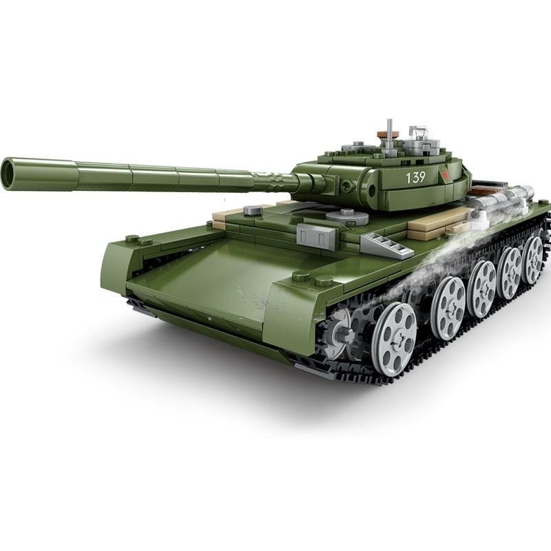 Военная серия Армия Вторая мировая война Вторая мировая война Российский 44 средний танк солдат строительный блок кирпич игрушка рождественский подарок блок (зеленый)