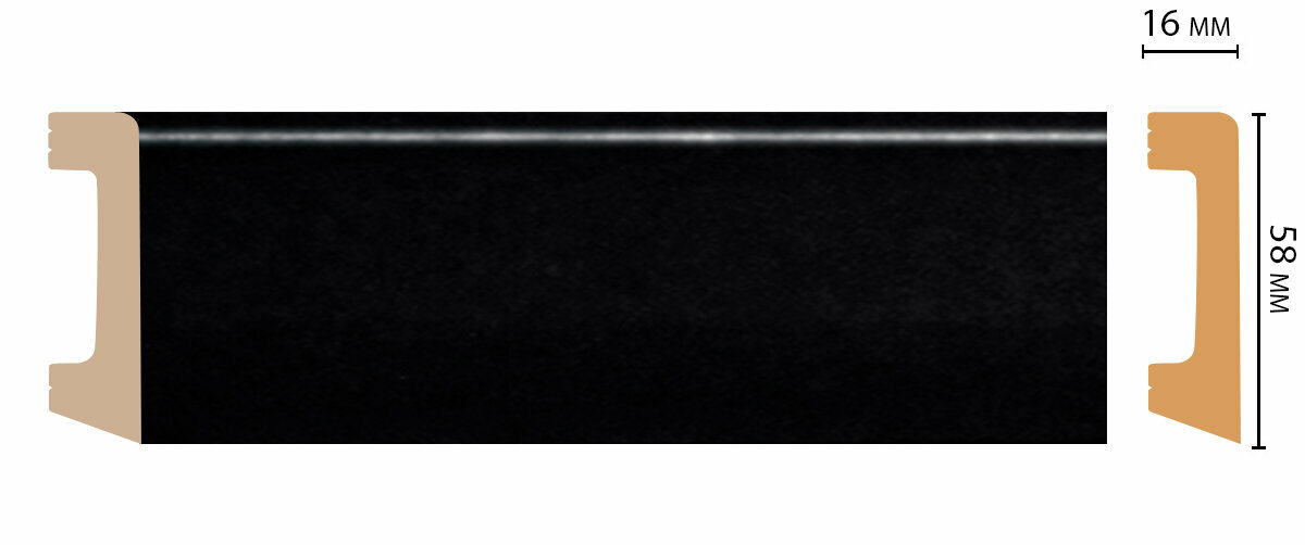 Плинтус Напольный для Ремонта Decomaster D234-195ДМ В58хШ16хД2400 мм / Декомастер.