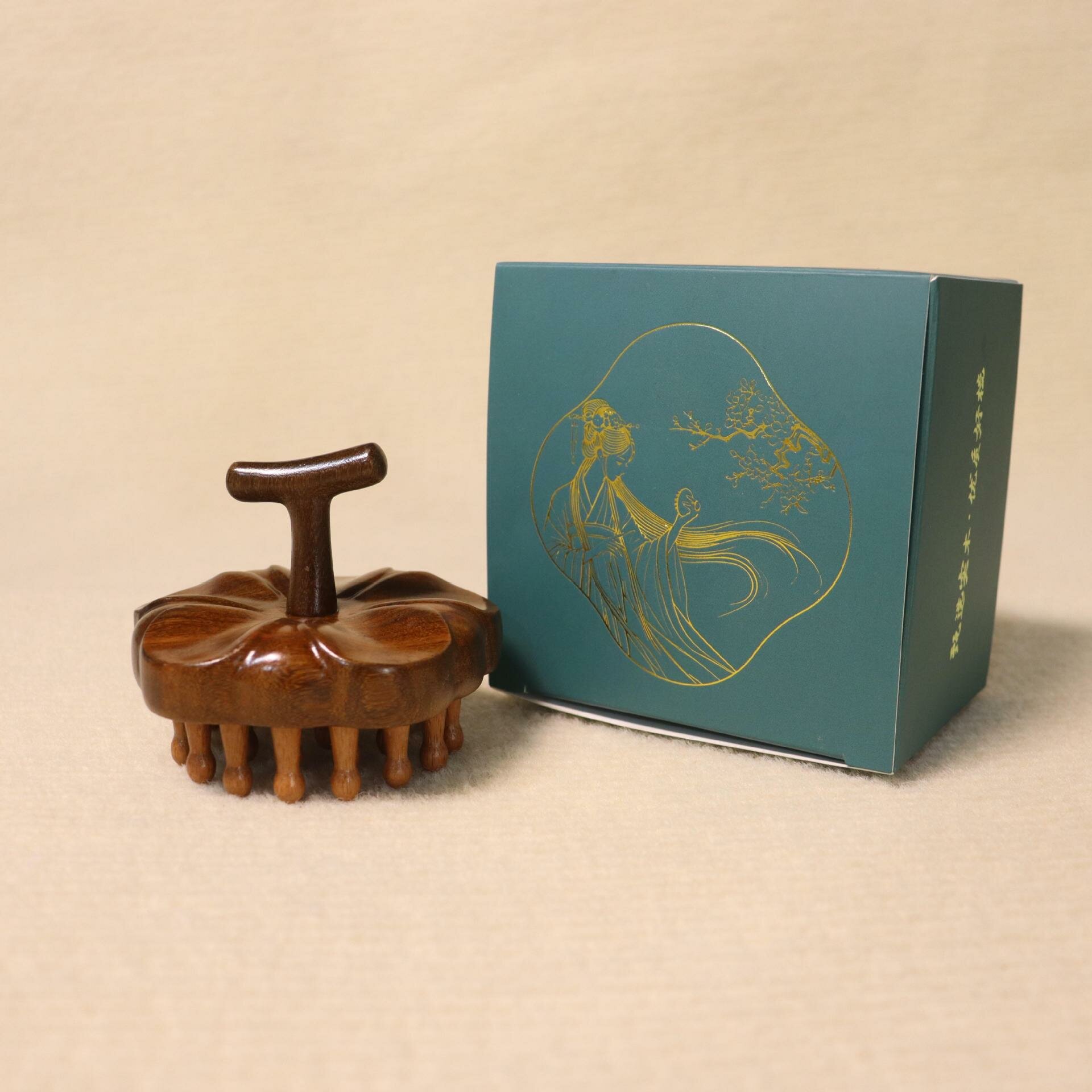 Южноамериканский зеленый сандаловый массажный гребень для головы, меридианная расческа, терапевтический массажер для волос, зажим для пальцев, терапевтический гребень для скрабирования