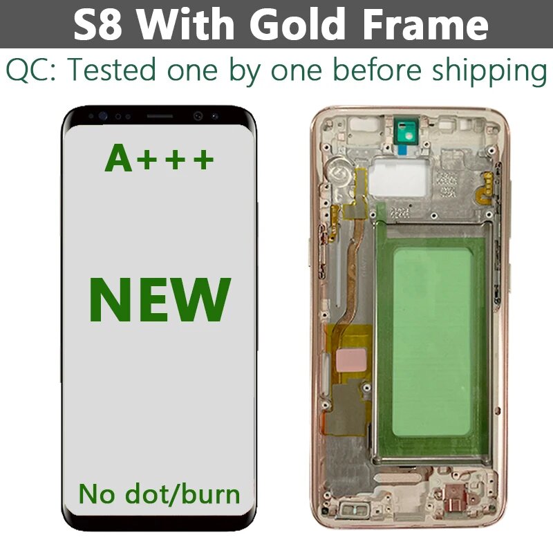 Super AMOLED TFT-дисплей для SAMSUNG Galaxy S8 SM-G950 G950F S8 Plus SM-G955 G955F сенсорный экран, замена дигитайзера ЖК-дисплея AMOLED S8 Gold
