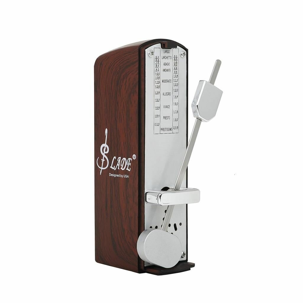 Механический метроном с деревянным маятником, громкий звук/высокая точность для фортепиано/гитары/скрипки/барабана и других инструментов, Красное вино