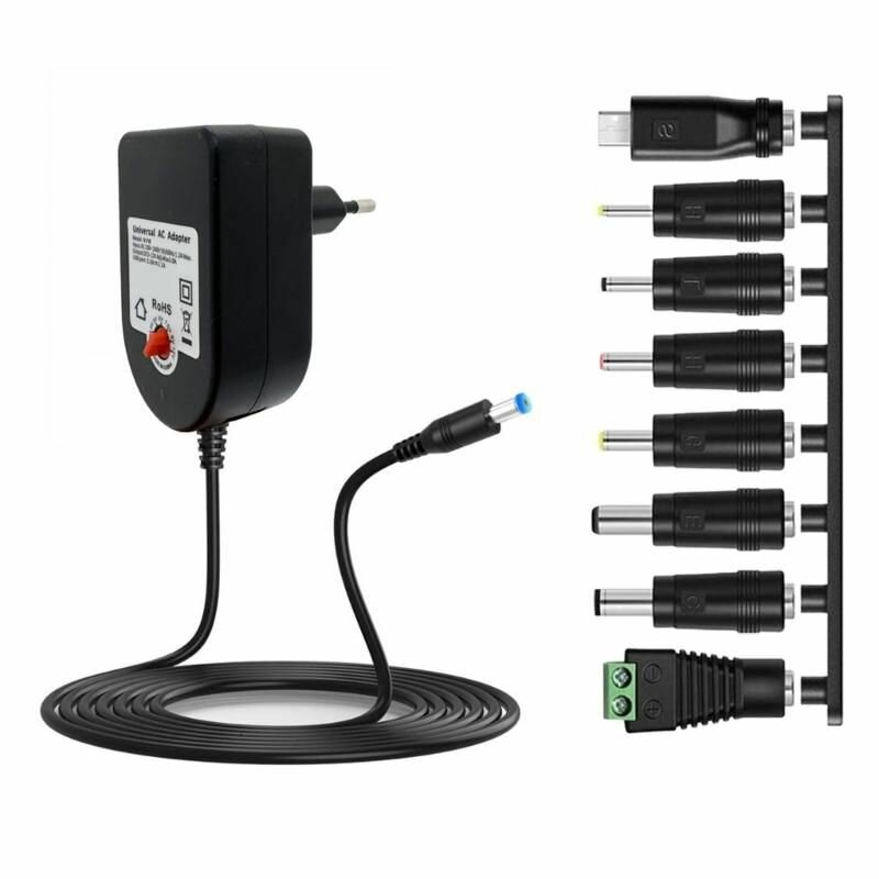 36W 3-12V зарядное устройство с 8 разъемами 100-240V в DC5521 источник питания