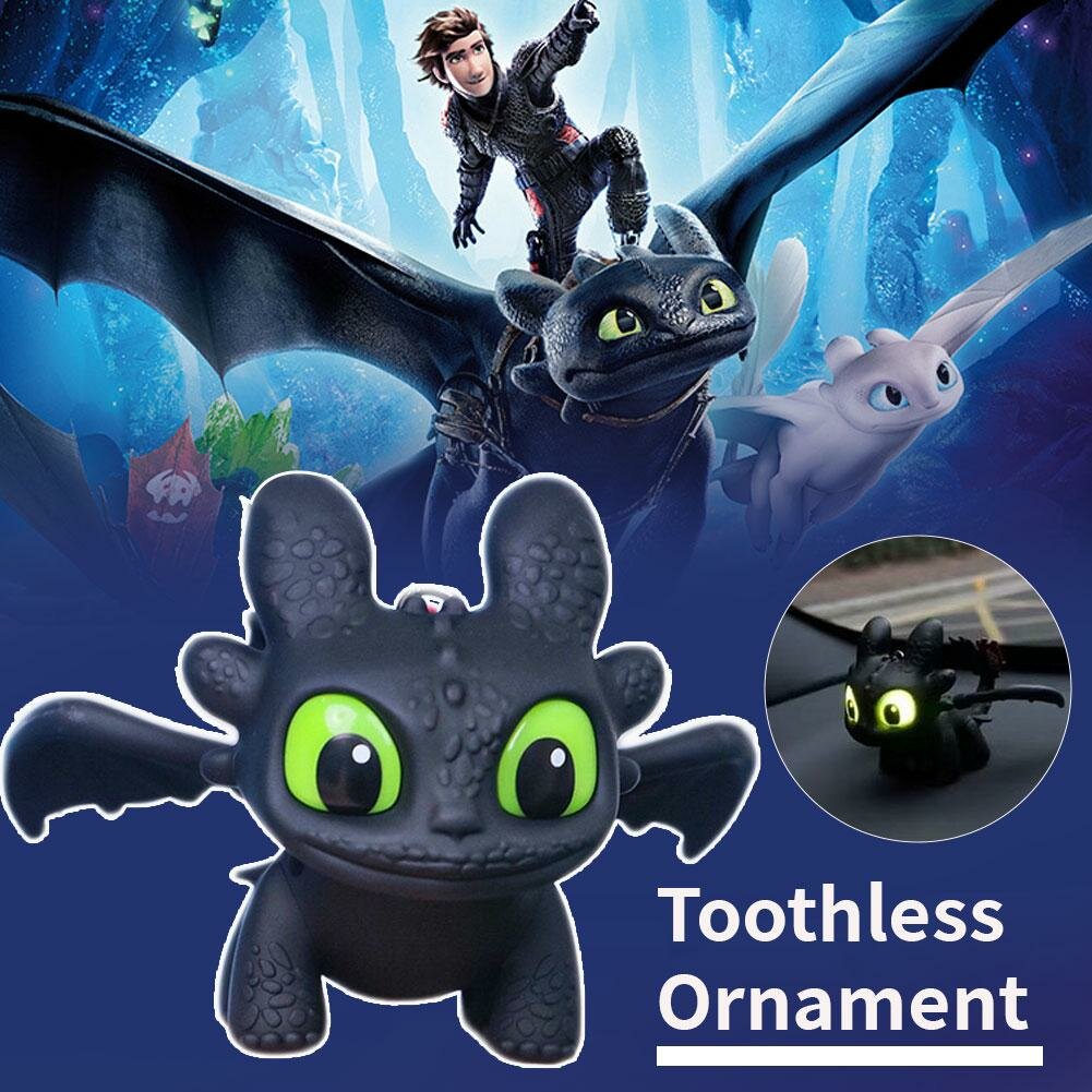 Беззубик искатель ночной fury, светящаяся фигурка на торпедо автомобиля, подвижные крылья, подвеска для машины