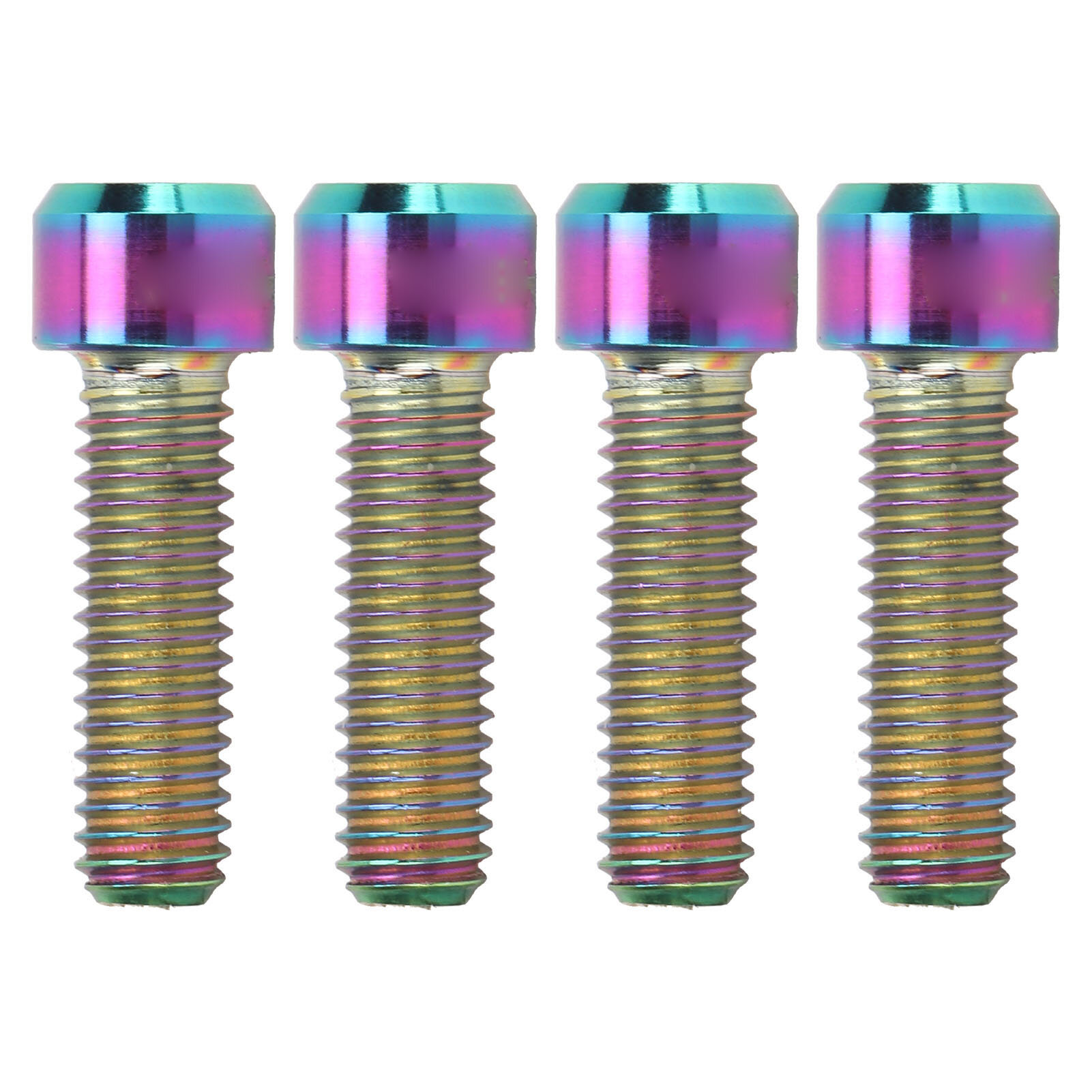 4PCS RISK M6 X 20mm Mountain Bike Disc Brake Fixed Screw Titanium Alloy Crankset Caliper Dazzling