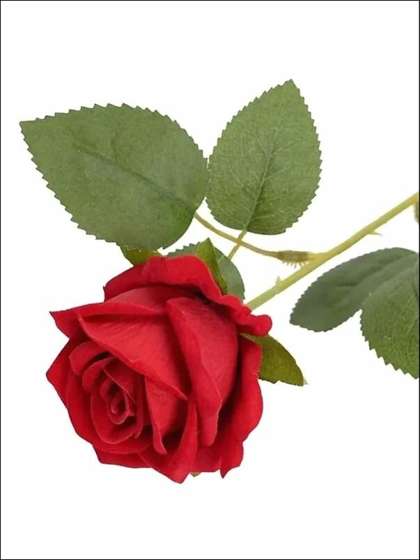 Искусственная фланелевая роза с одиночным поддельным цветком искусственный цветок1шт