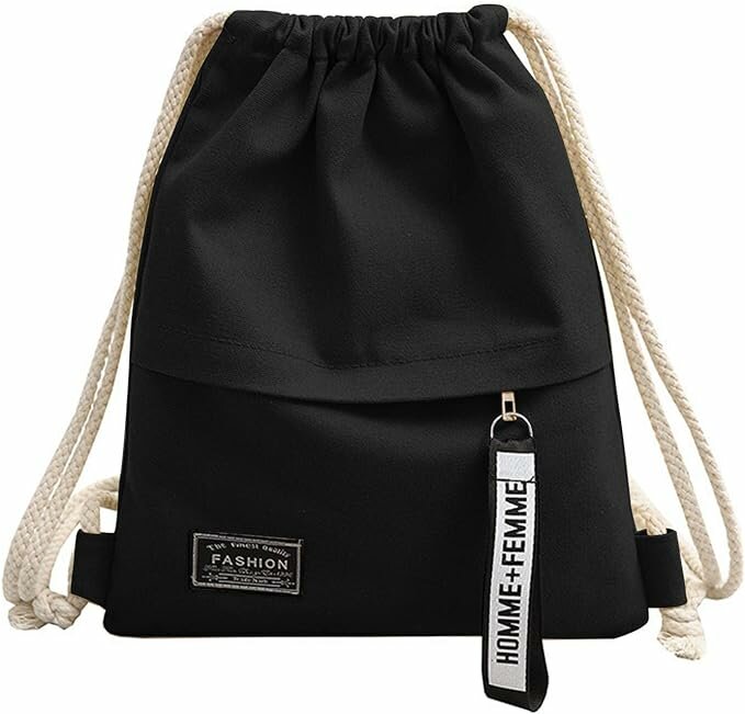 Спортивный ремешок Портативная сумка с веревкой для школы | Сумка с веревкой из канвы для спорта для женщин и мужчин, Рюкзак с веревкой для девочек и мальчиков, Рюкзак для ноутбука Sritob для школы, Материал: Канва, Размер: approx. 37*30 см/14.57*11.81