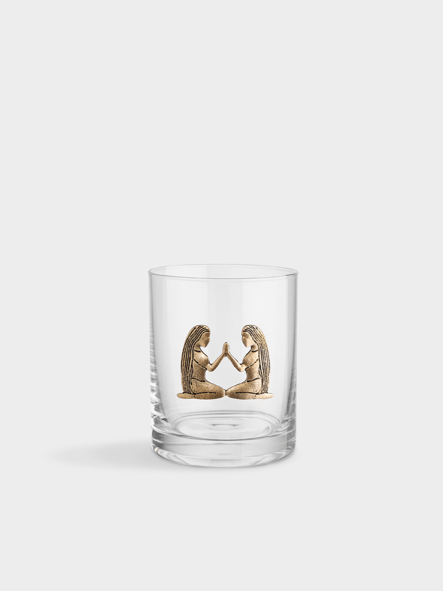 Стакан для виски, 10 см, 340 мл, стекло/металл, золотистый, Близнецы, Zodiac, Kuchenland