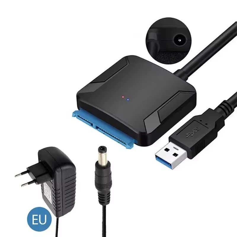 Адаптер SATA-USB 3.0 для жесткого диска 2.5/3.5 дюйма With EU Plug