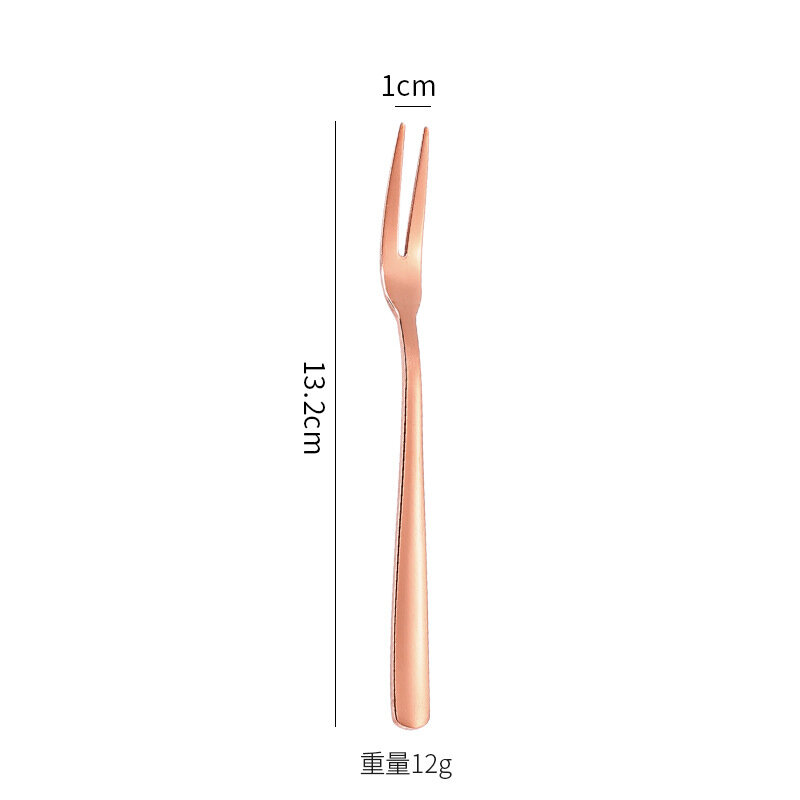 Толстая вилка для фруктов из нержавеющей стали 304, креативная Золотая вилка с титановым покрытием, десерт, лунный