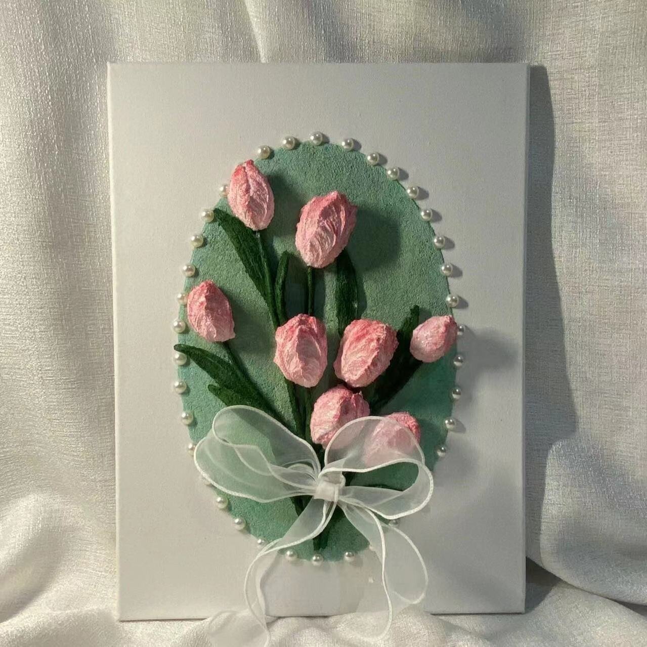 Потрясающая акриловая 3D текстура тюльпана, DIY цифровая масляная живопись, кварцевый песок, ручная работа, декоративная живопись тюльпана