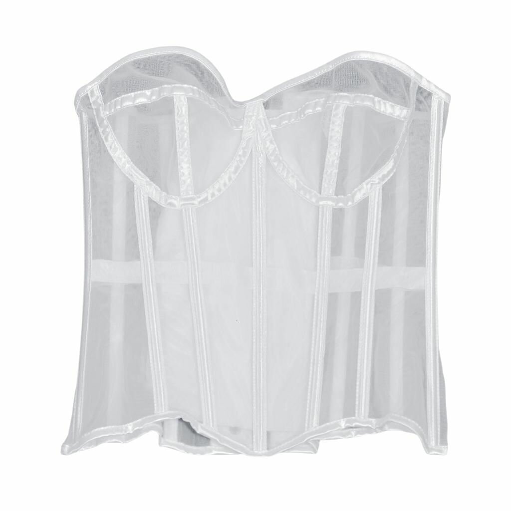 Корсет-бюстье с шнуровкой, Белый - M