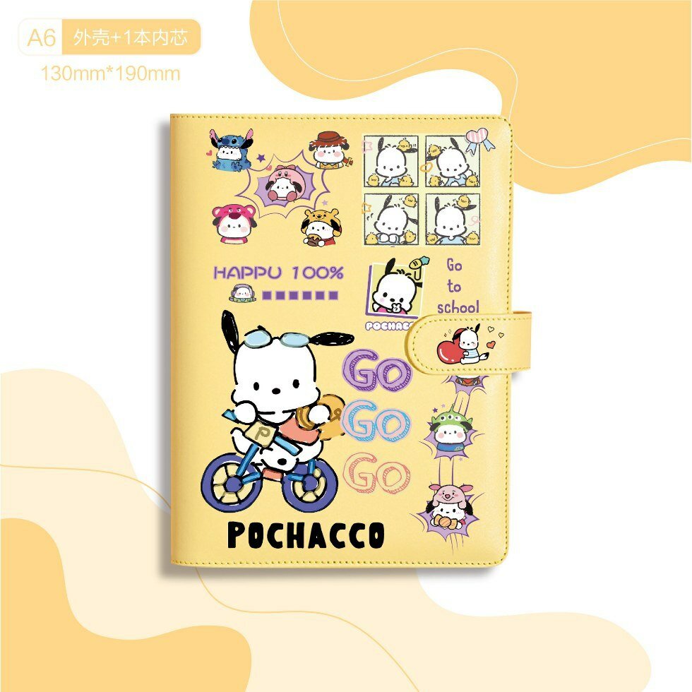 Блокнот Sanrio Kuromi Cinnamoroll, мультяшный, милый дневник для девочек, высококачественный стиль Ins, Pochacco