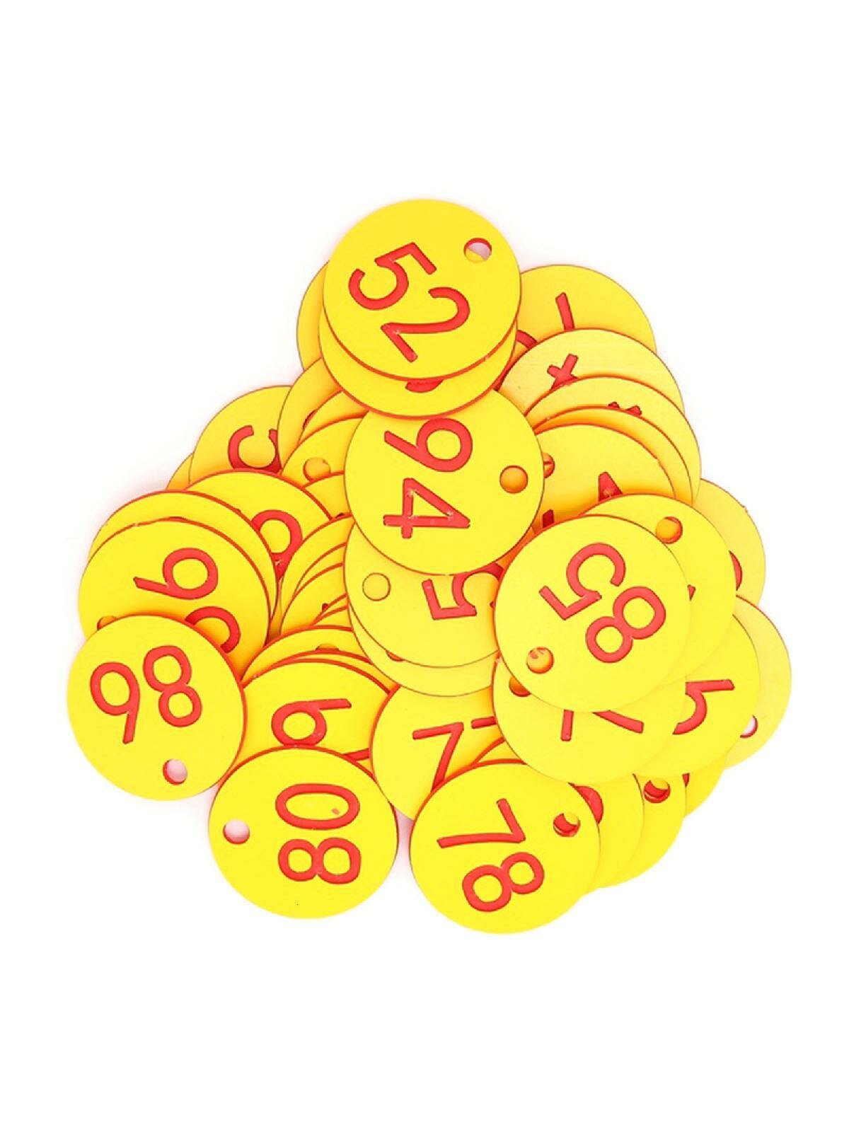 Бирки с цифрами 1-100, 100 шт, Оранжевый